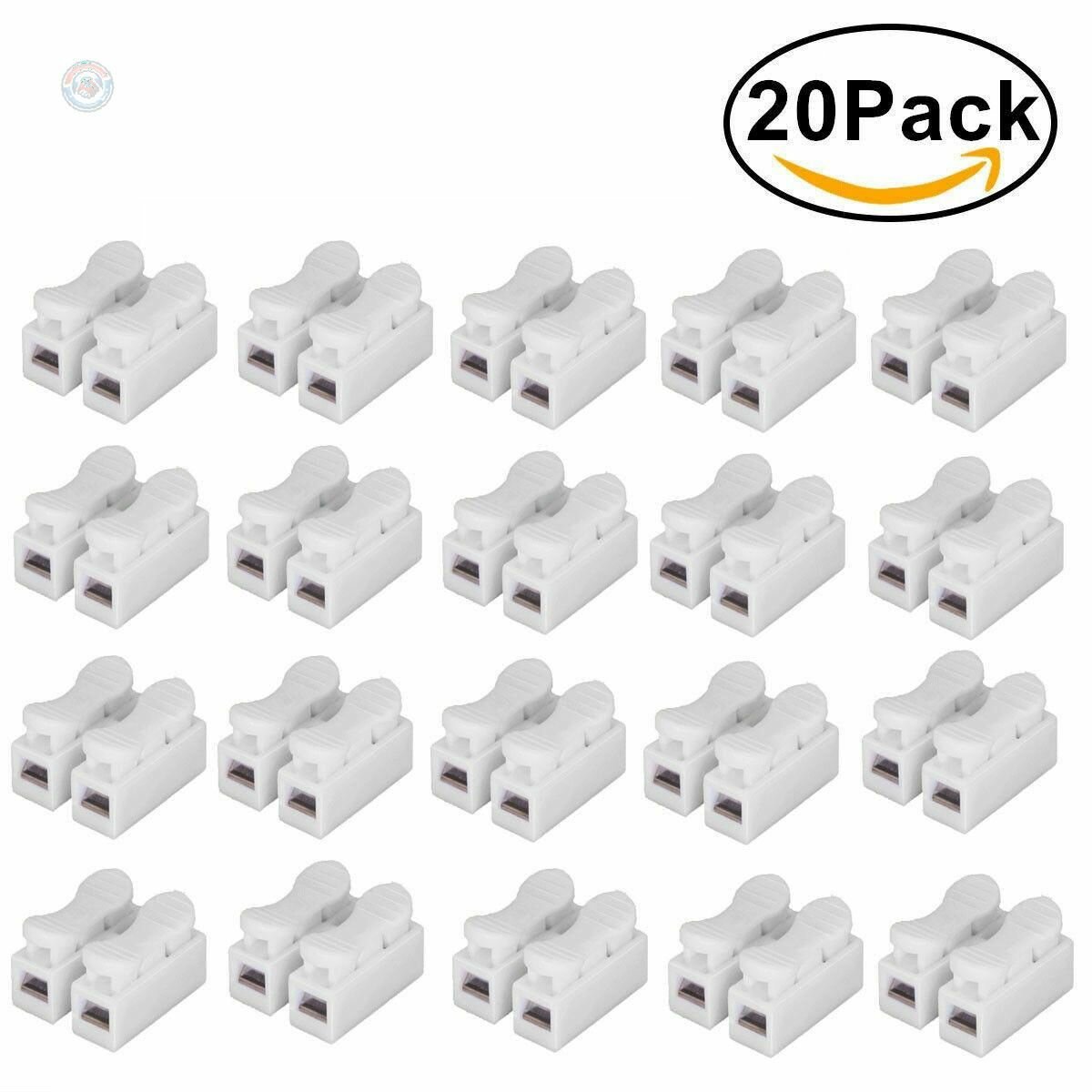 Быстрый безвинтовой соединитель для кабель-каналов CH2, пружинная клемма 2-жильная, монтаж без пайки и изоленты, 220 В, комплект 20 шт