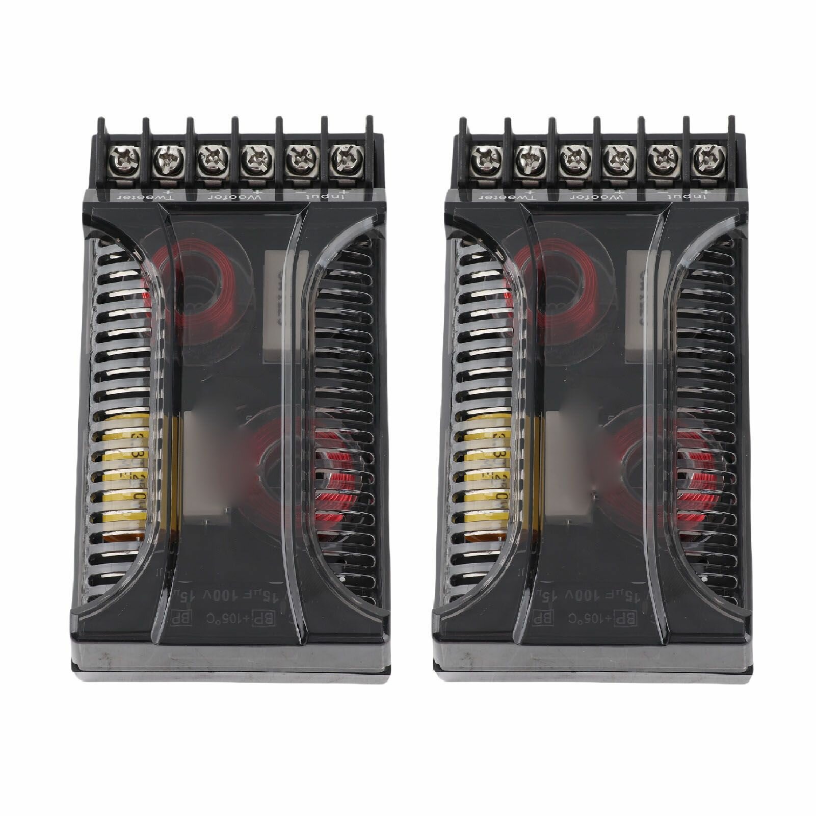 2 шт. Автомобильный частотный разделитель 2-полосный с защитой от перегрузки, черный, 12 В, 300 Вт