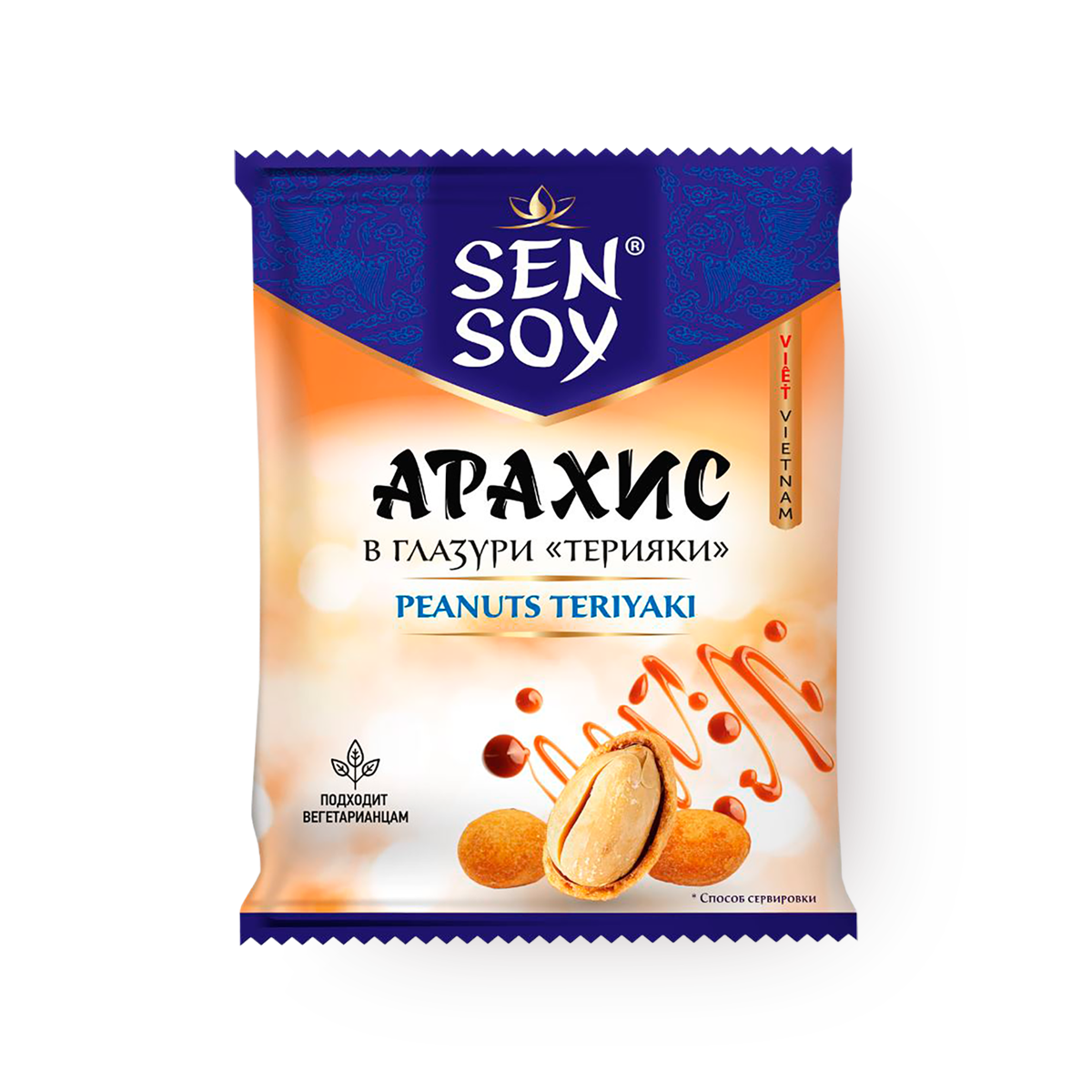Арахис Sen Soy, в глазури терияки, цельный, в обсыпке, 13 г белка, 580 ккал