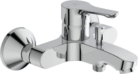 Смеситель для ванны с душем Ideal Standard Alpha BC654AA настенный, однорычажный, хром, глянцевый, латунный, без лейки, с керамическим картриджем