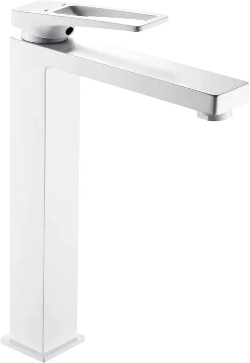 Смеситель для раковины Shevanik S6811C белый, матовый, кран для ванной в раковину, из латуни, рычажный, с керамическим картриджем