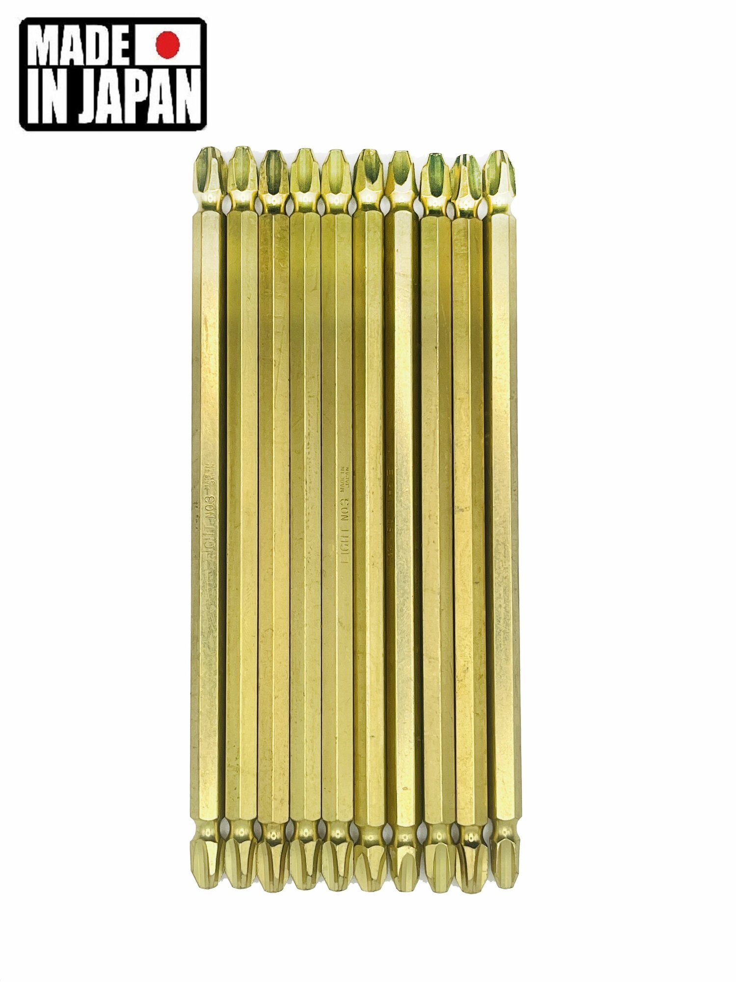 Сделано в Японии набор двусторонних износостойких бит PH3 EIGHT EA-02G 3x150 10 штук