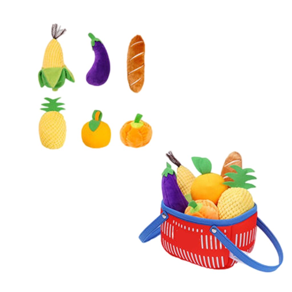 Имитация корзины с фруктами/овощами, игрушка для кухни, игра в еду, притворение, сортировка фигур, мелкая моторика малышей