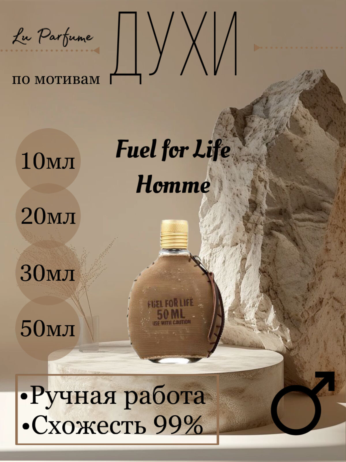 Духи ручной работы по мотивам 'Fuel for Life Homme', для мужчин