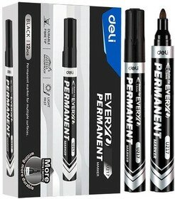 Маркер перманентный Deli EU217-BK Everyu круг. пулевидный пиш. наконечник 1.5мм заправляемый черный