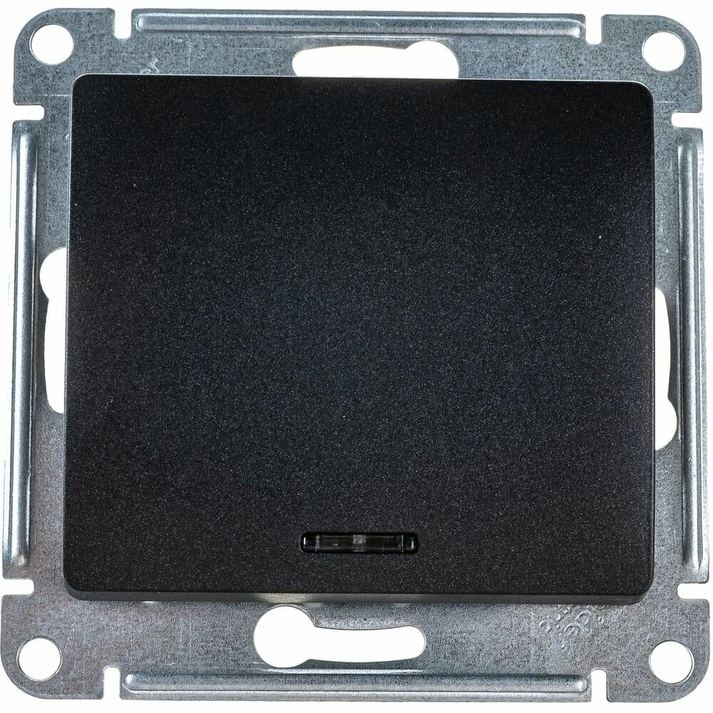 Выключатель 1-кл. СП Glossa 10А IP20 (сх. 1а) 10AX с подсветкой механизм антрацит SE GSL000713