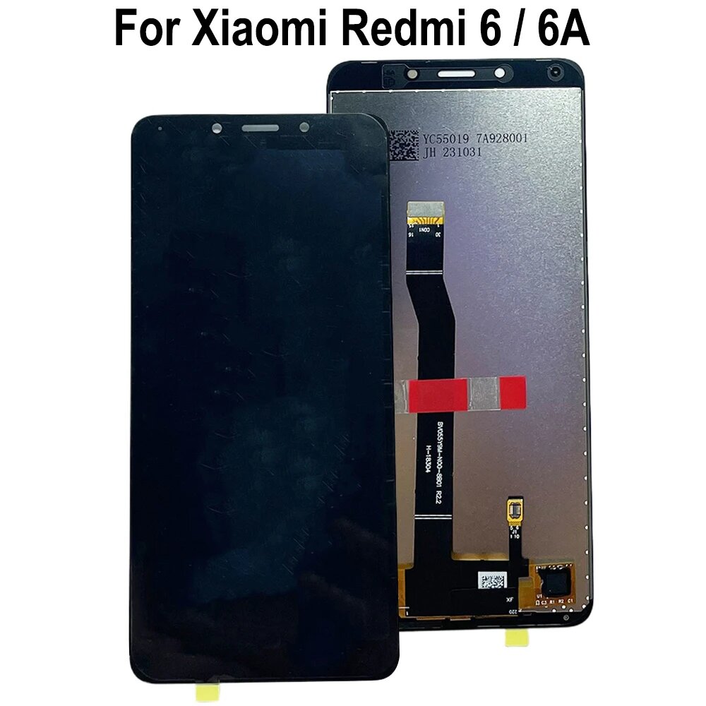 ЖК-дисплей с цифровым преобразователем сенсорного экрана в сборе для Xiaomi Redmi 6/6A, черный