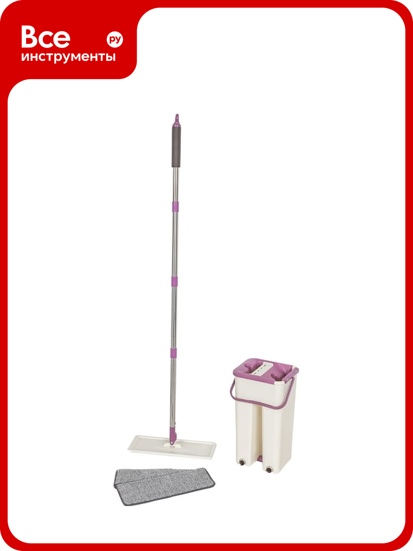 Швабра с ведром и системой отжима WMS TOOLS WMC-TD 0632(52999), 3 л, пластиковая