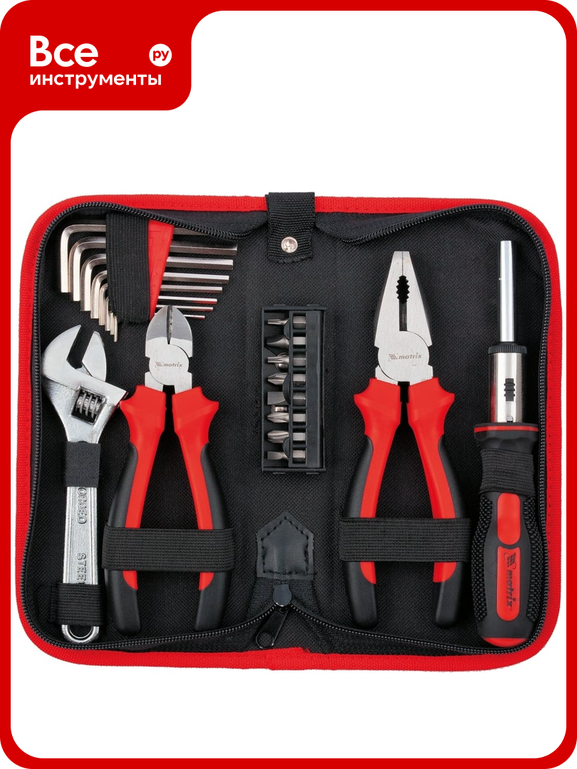Слесарно-монтажный набор 22 пред. MATRIX 13561, с битами, для бытового