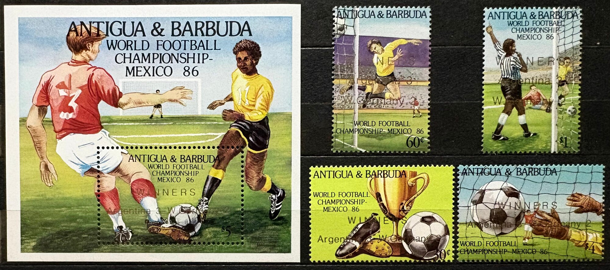 Антигуа и Барбуда 1986, Спорт, Надпечатка. Футбол