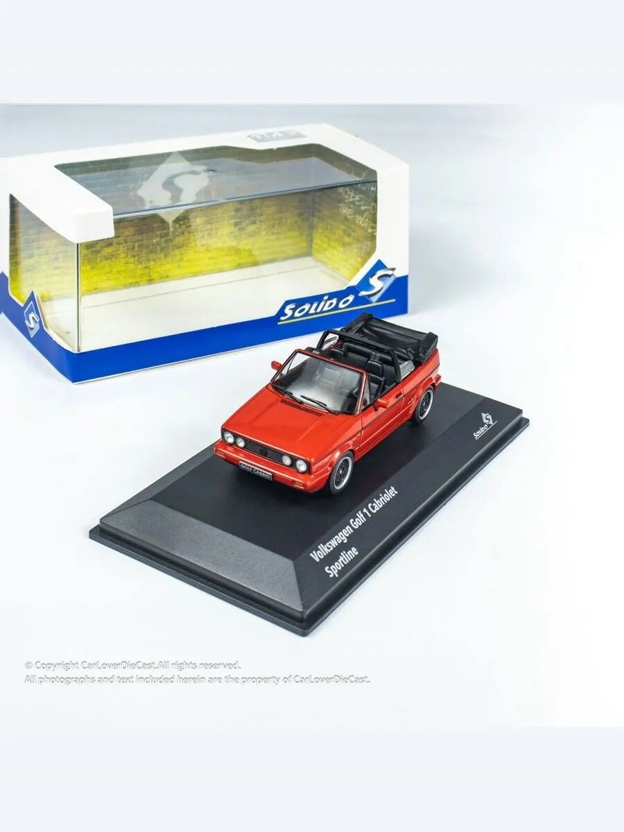 Машинка Solido 1/43 VOLKSWAGEN GOLF MKI CONVERTIBLE SPORTLINE RED 1992 Die-cast Alloy Car Model Toy Gift