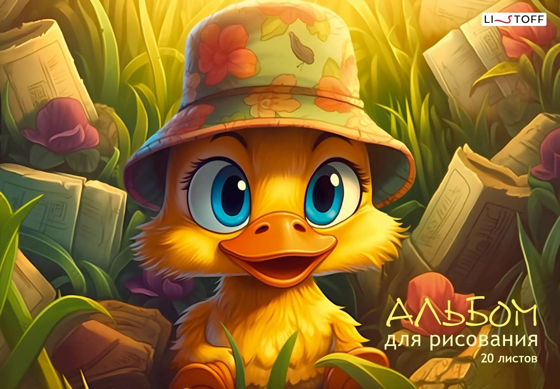 Альбом для рисования Listoff, "Утенок", А4, 20 листов, на склейке