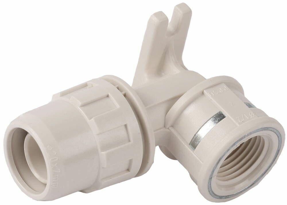 Угловая муфта ЗУБР ШиреФит, штуцер с гайкой внутренняя резьба 16 мм - 1/2", крепление 51468-16-1/2