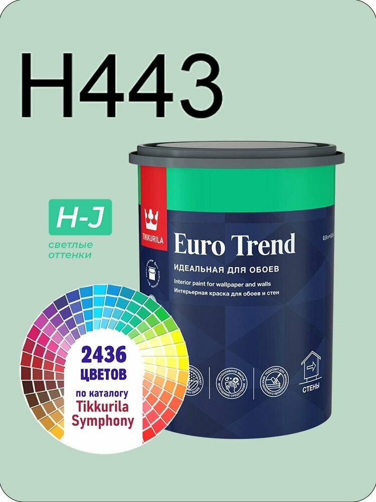 Краска для обоев Tikkurila Euro Trend 0,9л. светлые оттенки H443
