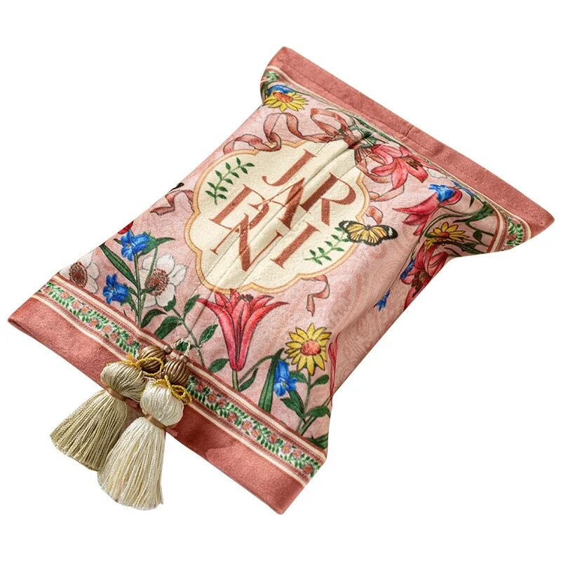 Бархатный чехол для салфеток темный хаки