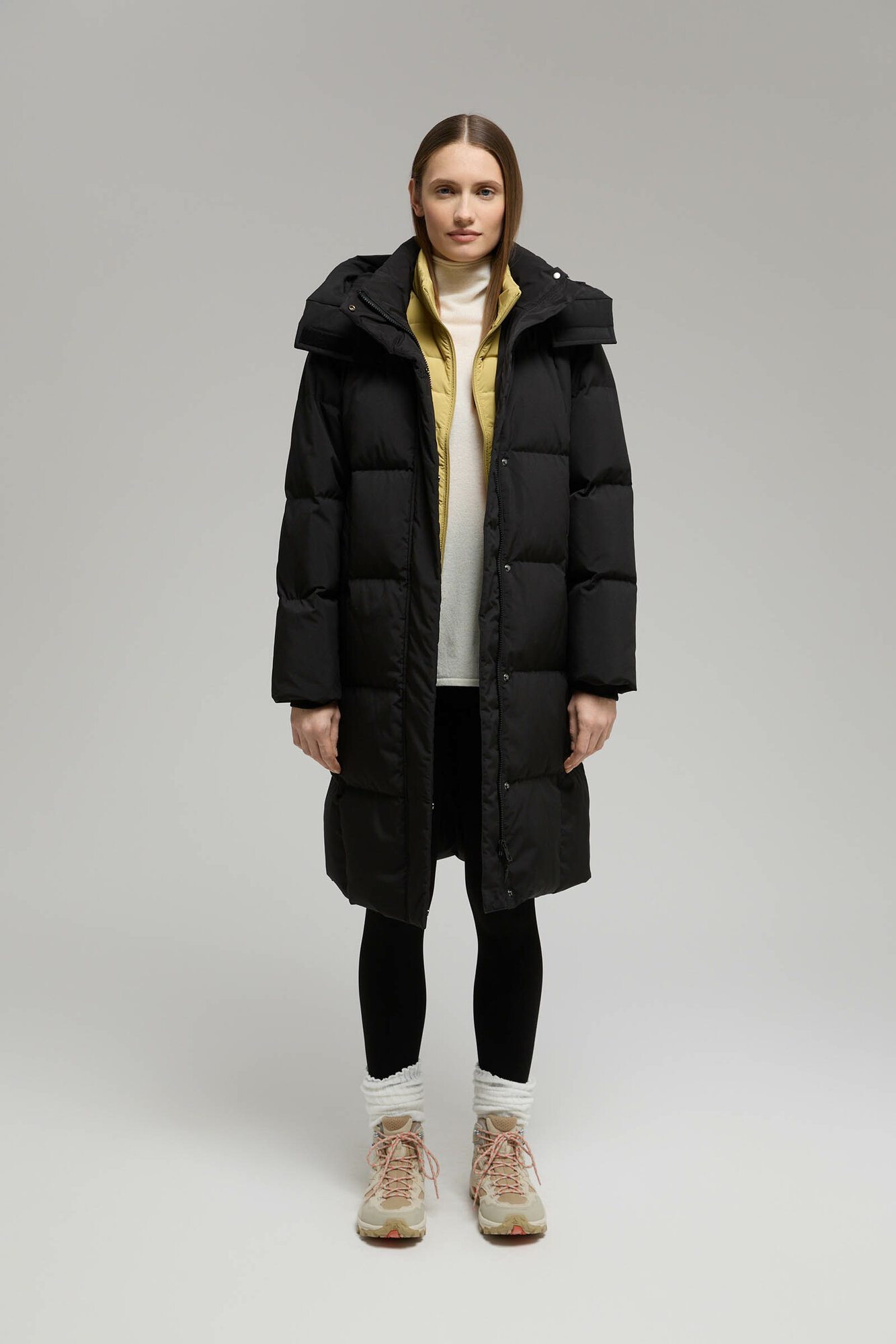 Пуховик стеганый с натуральным пухом