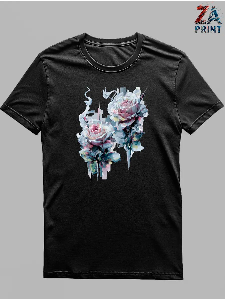Футболка красивые цветы принт