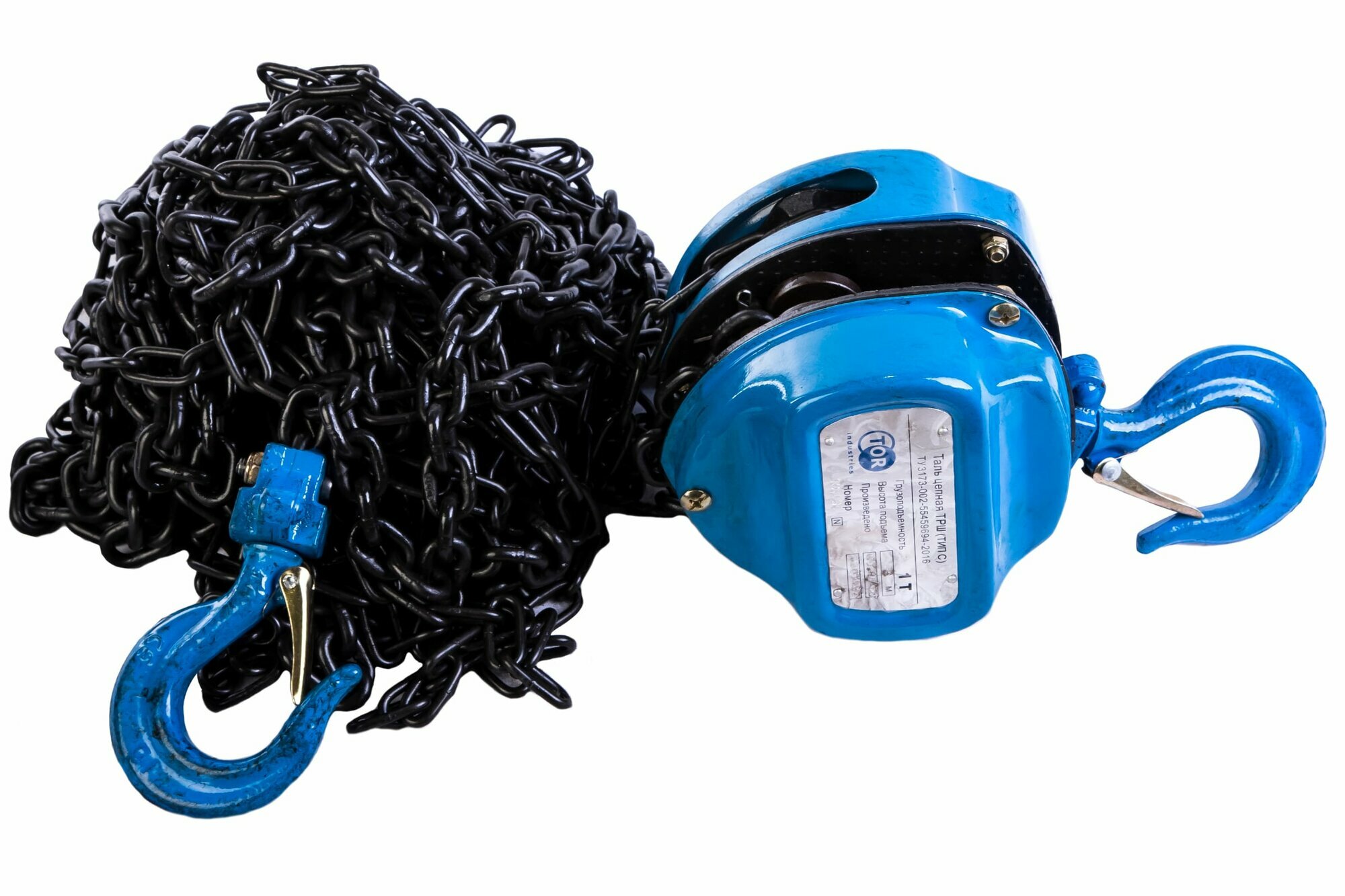 Таль ручная шестеренная TOR ТРШ (C) 1ТХ9М арт.101191, 1т, длина 35 см, высота 24 см, синяя