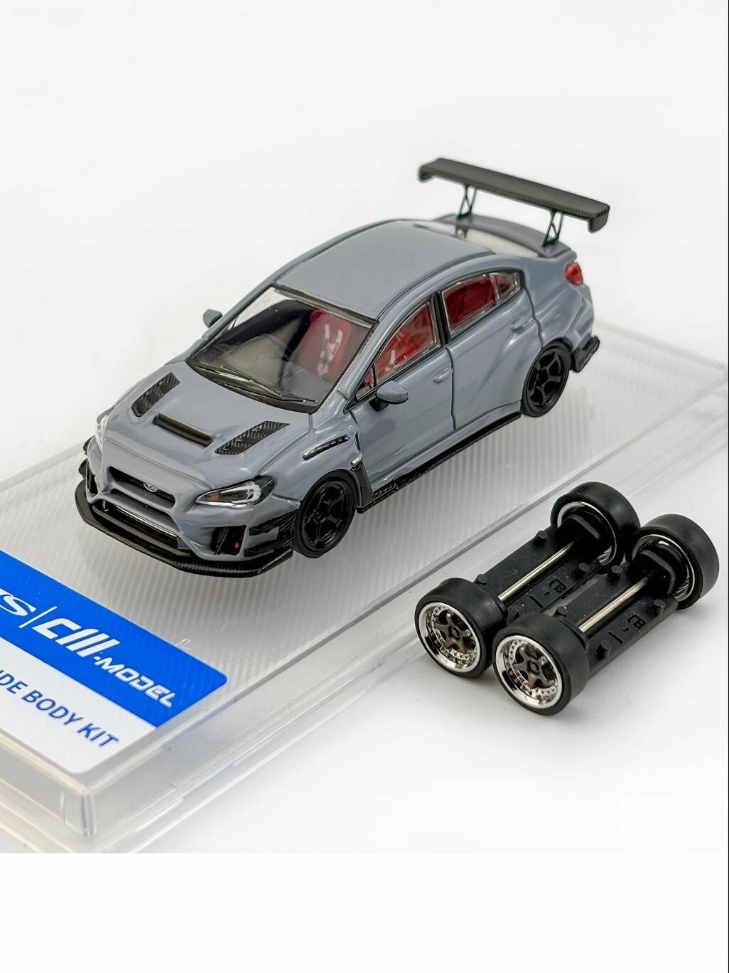 Машинка CM MODEL 1/64 Subaru STI WRX Varis Grey Die-cast Alloy Car Model Collection Toy Gift