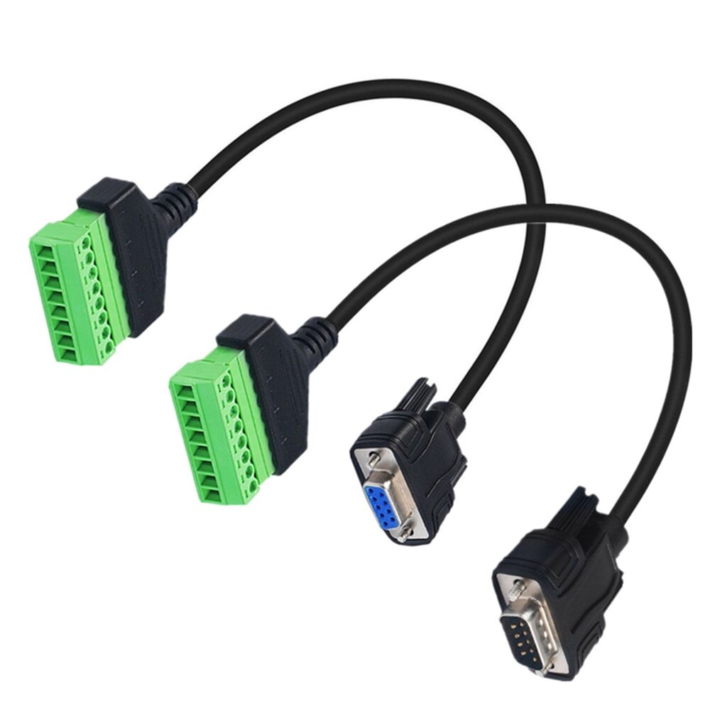 DB9P RS232 to 8P Terminals Analogs Signal Cable RS232 Serial Extension Cable DB9 Male to Female for Peripherals Position