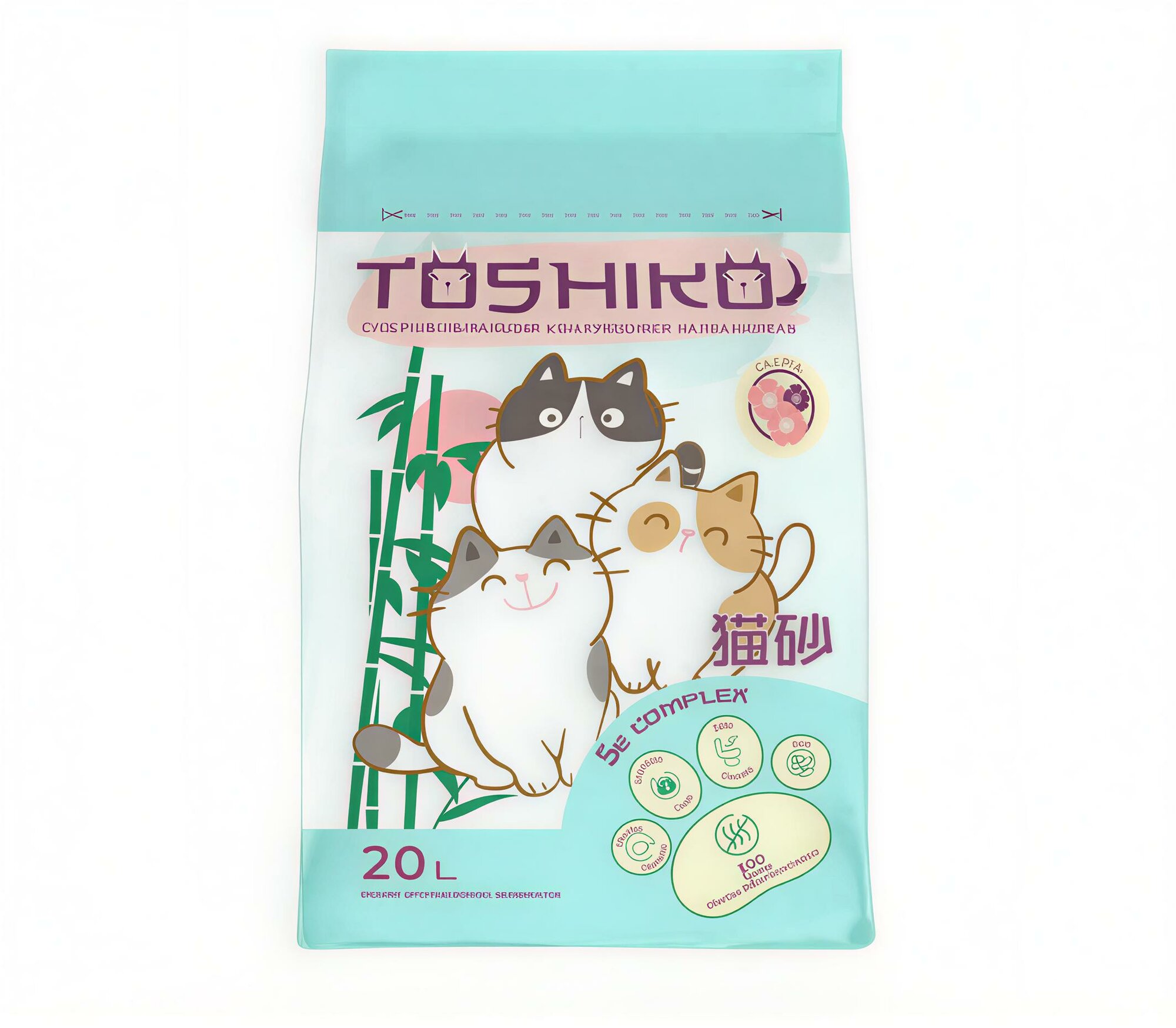 Наполнитель древесный, комкующийся Toshiko Сакура,7,6 кг/ 20 л