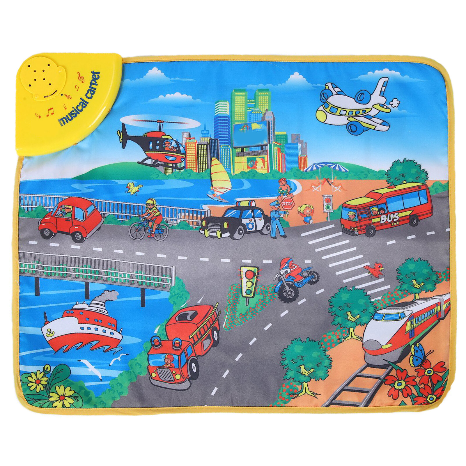 Детский игровой коврик в виде транспортных средств, 19,29 x 23,23 дюйма, обучающий коврик с изображением электромобиля и транспорта.