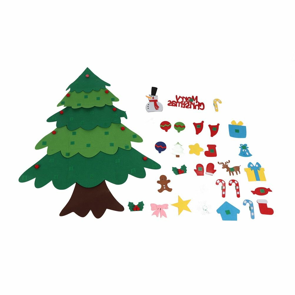 Рождественская елка из фетра своими руками с гирляндами