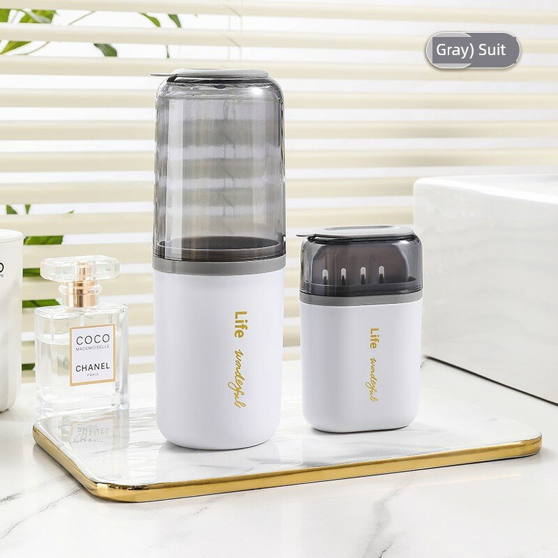 Дорожный стакан-органайзер 2-в-1: портативный контейнер для зубной щетки и пасты, семейный дорожный набор для мыла и