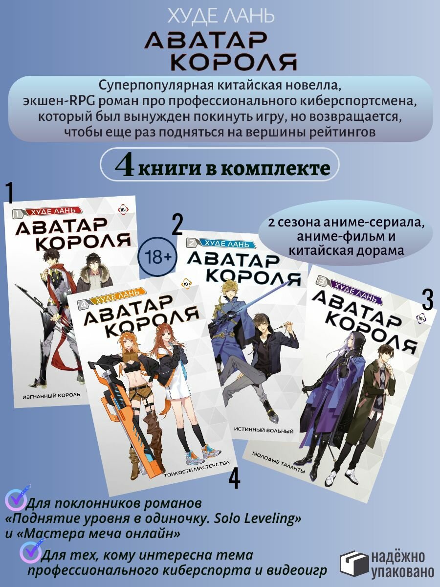 Комплект из 4 книг Изгнанный король. Истинный вольный. Молодые таланты. Тонкости мастерства (Цикл "Аватар короля", Кн. 1-4)