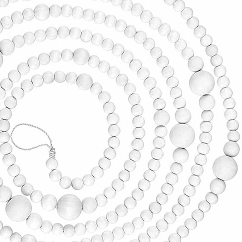 Деревянная гирлянда из бисера Рождественские украшения для рождественской елки бисера-белый