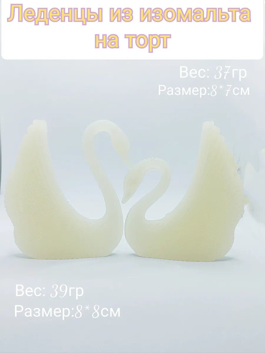 Леденцы из изомальта "Лебеди на торт"