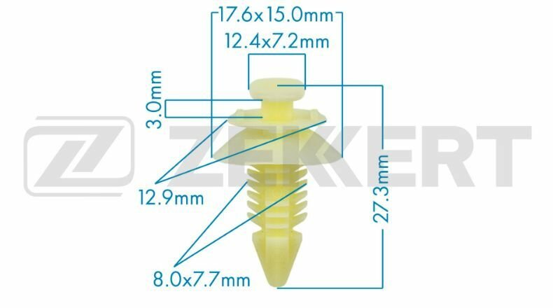 Клипса крепёжная. Zekkert. 10 шт. General Motors