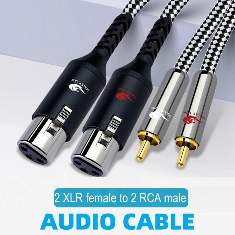 Двойной XLR «мама» на 2 RCA «папа» Аудиокабель для усилителей Микшерные консоли CD DVD Домашняя Hi-Fi стерео акустическая система Экранированные шнуры