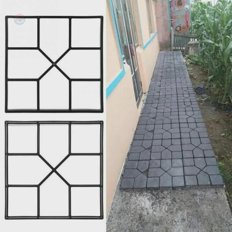 Форма для бетонной дорожки 40х40 см, черная пластиковая многоразовая форма для садовых тропинок, патио и двора, простая в использовании, для создания красивого ландшафта своими руками