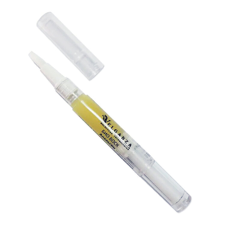 Био-воск для кутикулы в карандаше с кистью для ломких и слоящихся ногтей Velganza Апельсин, 15 мл