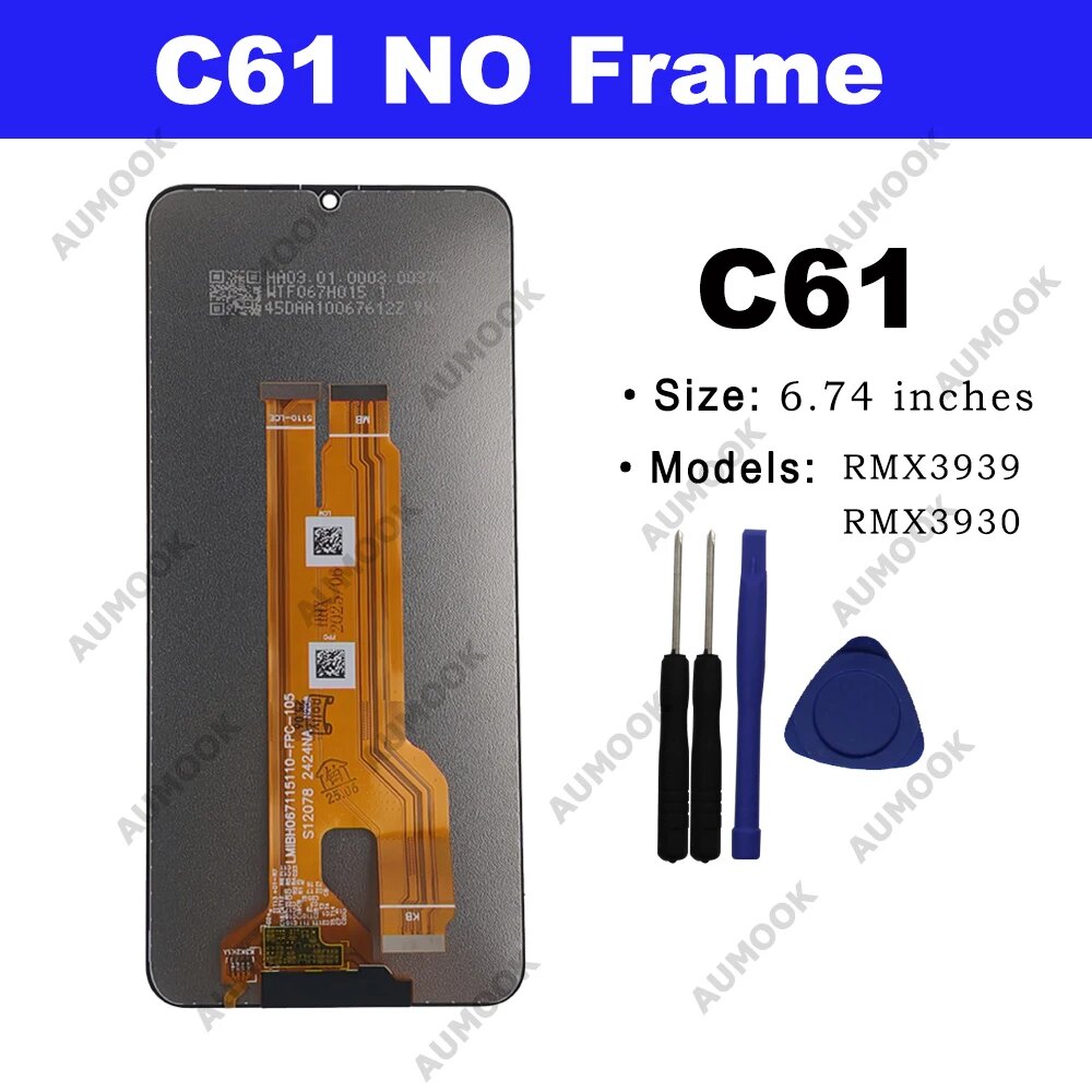 6,74-дюймовый ЖК-дисплей с сенсорной панелью и дигитайзером для OPPO Realme Note 60/C61/C63, C61 LCD
