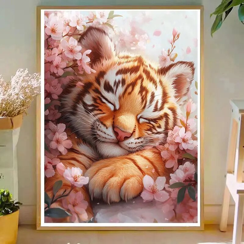Наборы для вышивки крестом JOYAUTUM «Спящий тигр» 11CT 50x70cm