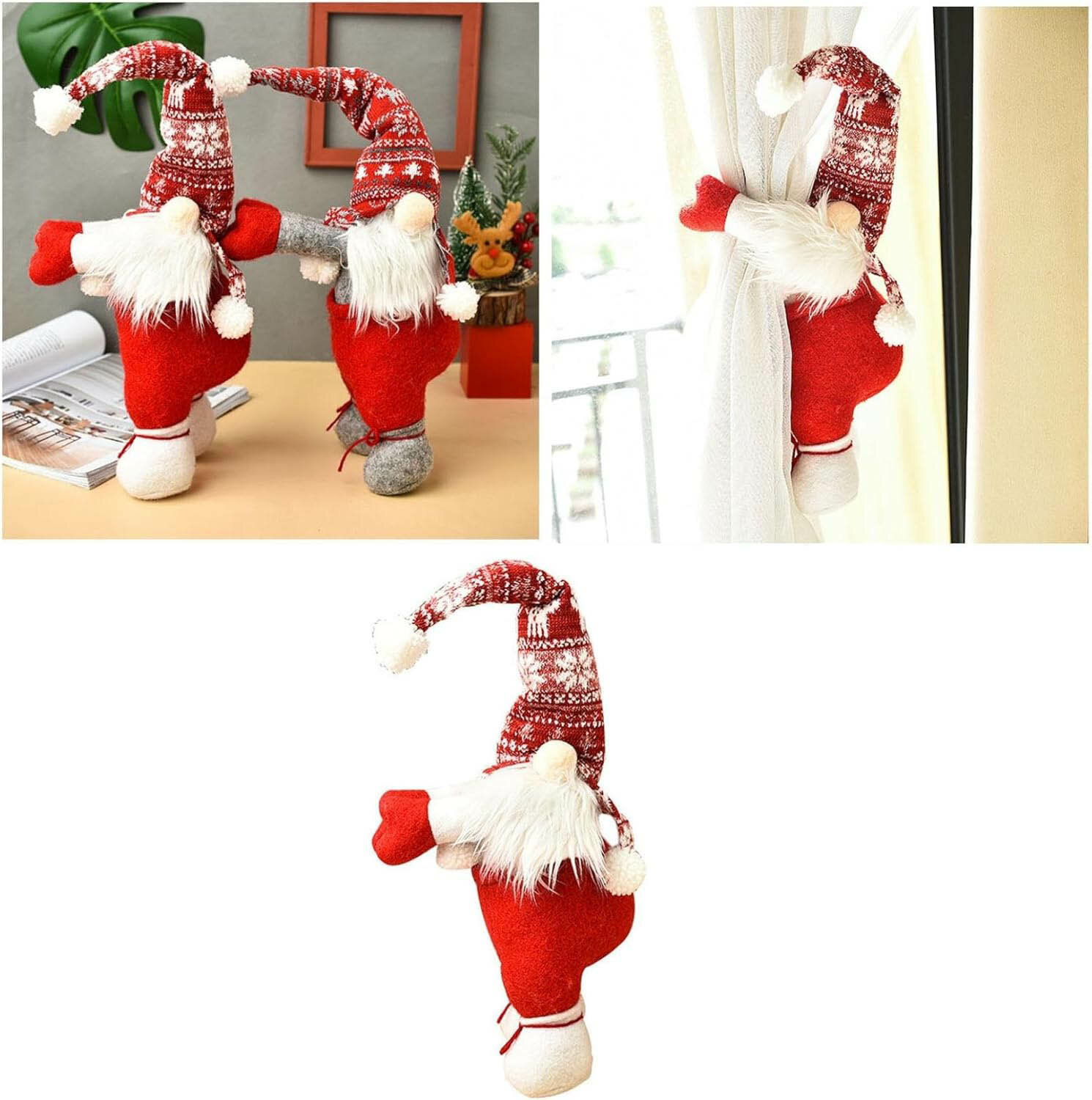 Фигурка новогодняя, Гном, Эльф, высота 53см, длина 15 см