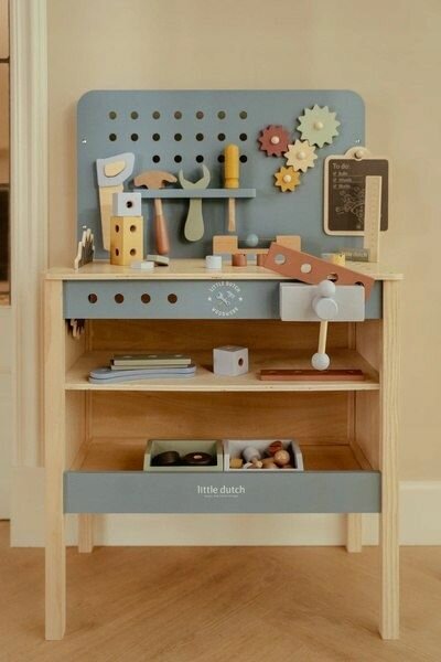 Игровой набор Little Dutch - Детская деревянная игрушечная Мастерская с инструментами и аксессуарами - LD2545