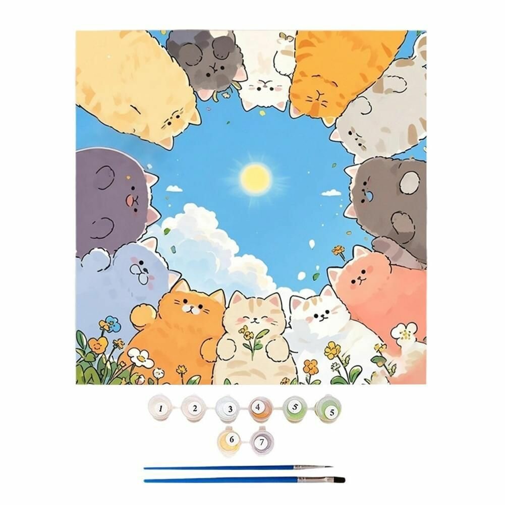 Картина по номерам, холст на подрамнике 20 х 20 см, набор для творчества, Подарки друзьям, родственникам и детям