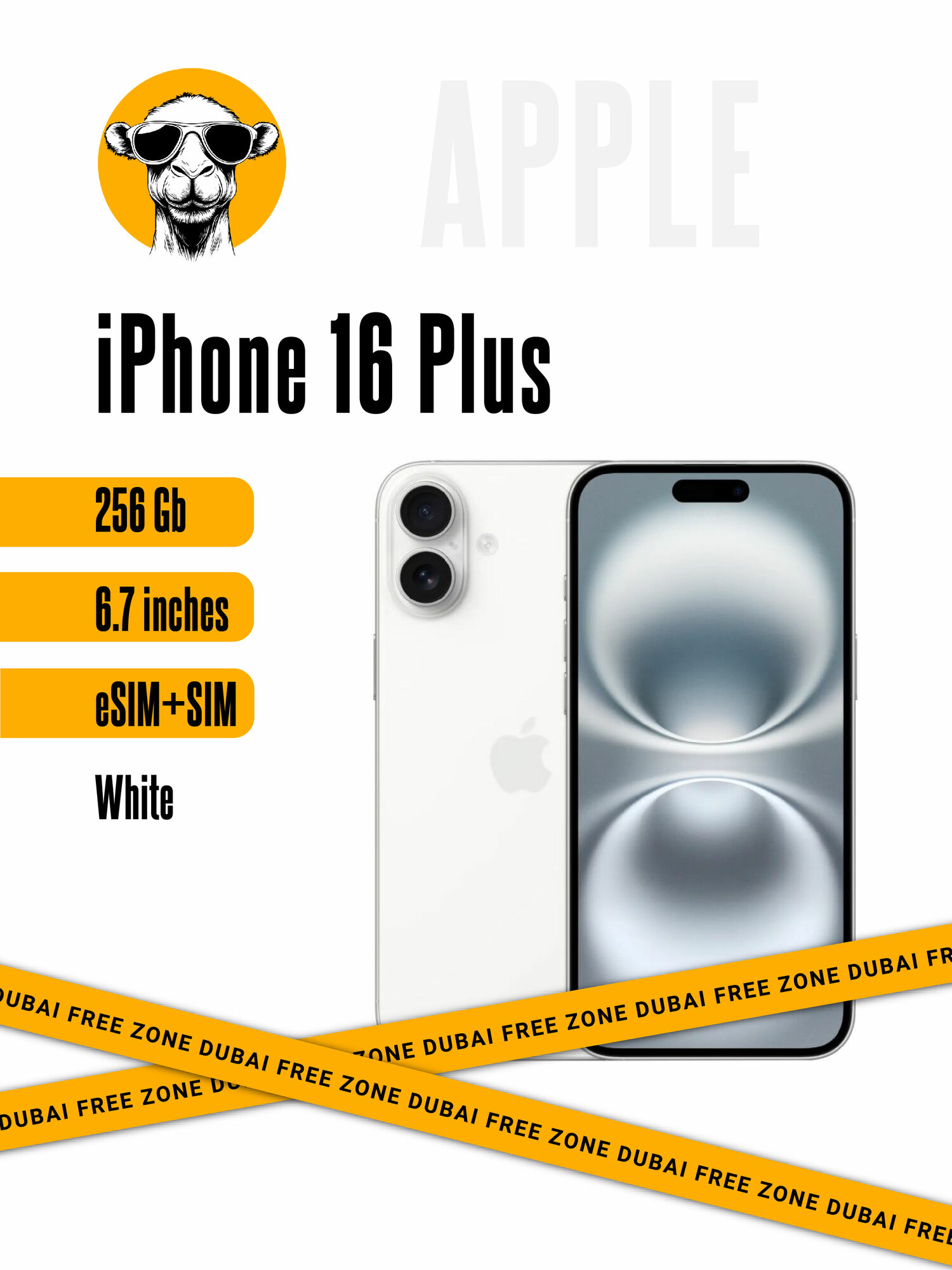 Смартфон iPhone 16 Plus 256GB White Sim+E-Sim