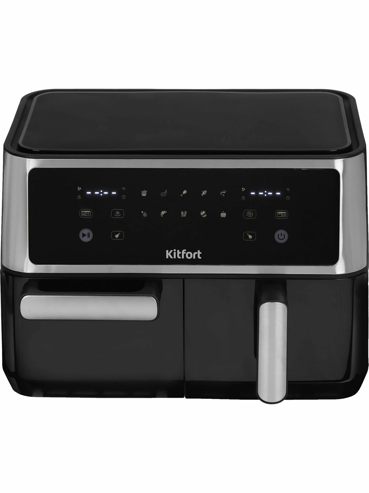 Аэрогриль Kitfort KT-2256, черный/серебристый, антипригарное покрытие, 10 программ, 8,6 кг