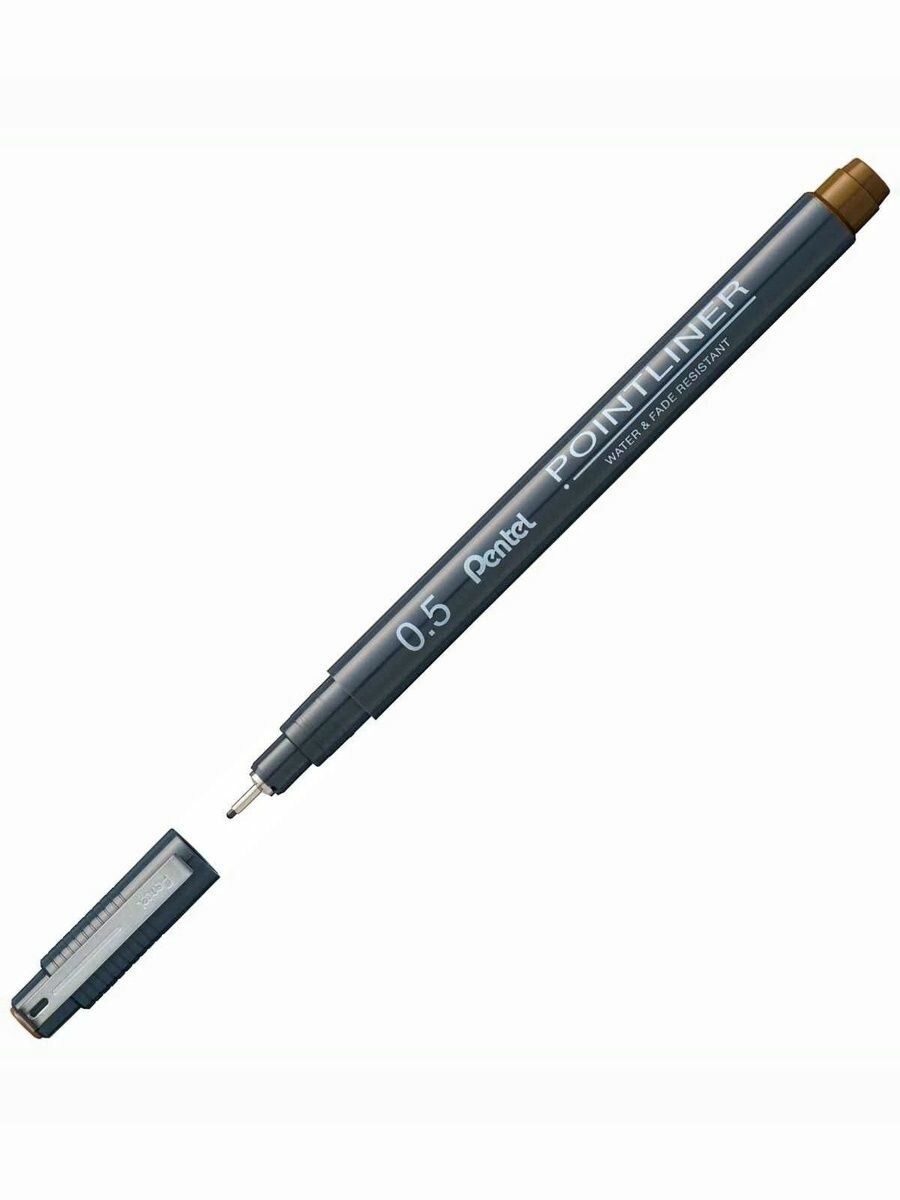 Линер Pentel "Pointliner" , сепия коричневый, 0,5мм