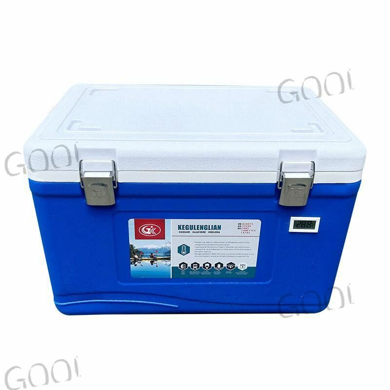 Термобокс 50л для доставки еды (Сине-белый, крышка EPS, вес 4 кг)