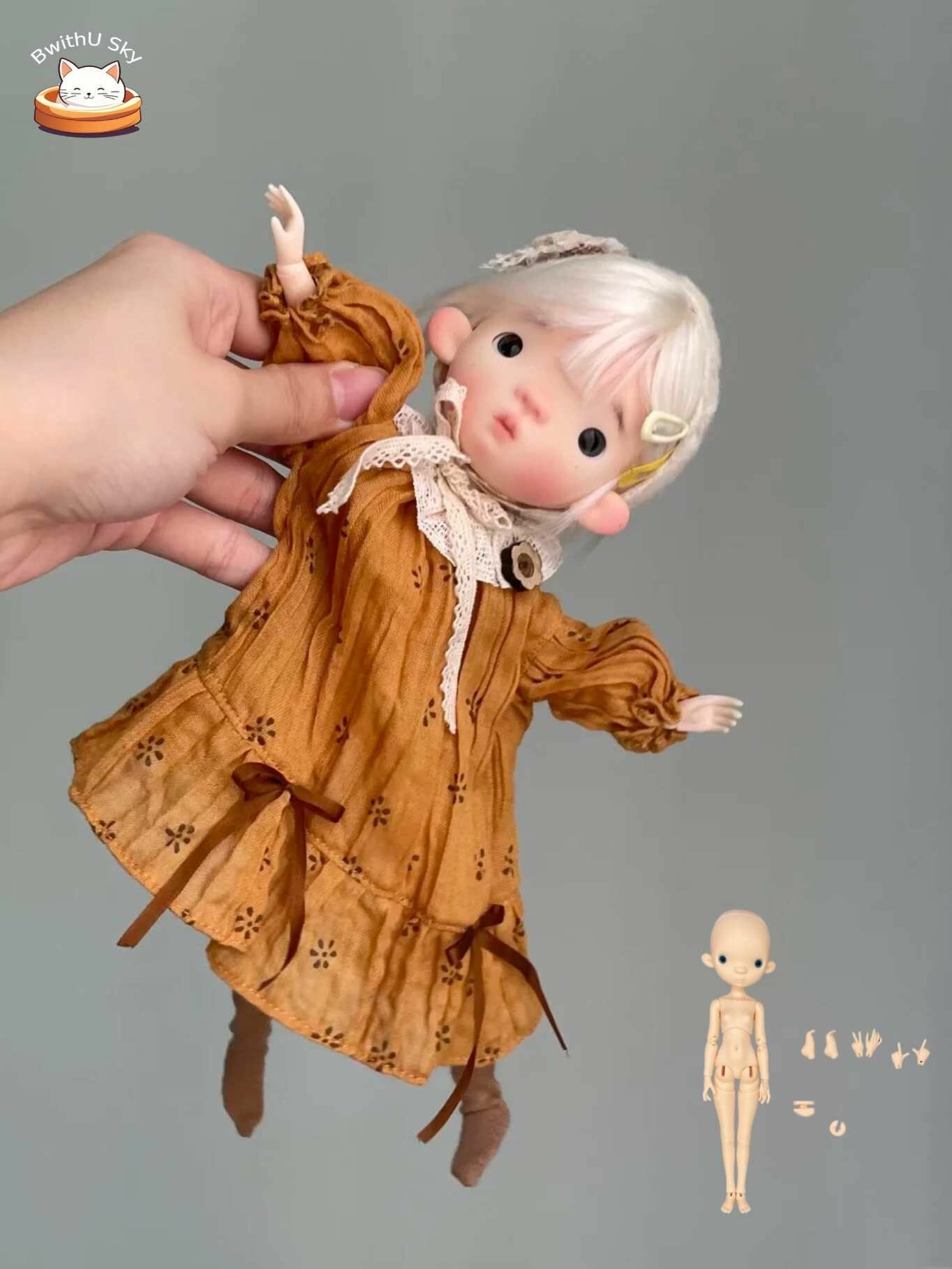 BwithUSky Birdie 1/6 BJD (Нудированный): Уникальный Милый Дизайн! Большие Уши + Розовые Щеки для Адорабельного Выгляда