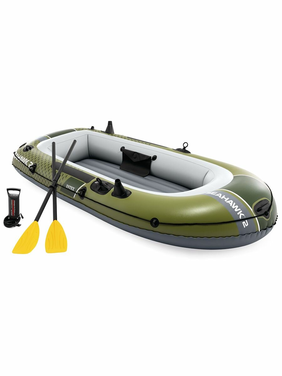 Лодка надувная 2-х местная Intex Seahawk 2 236х114х41см с веслами и насосом, 66332