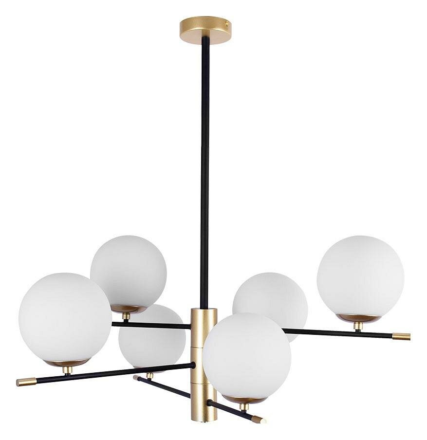 Люстра на штанге Arte Lamp Arkab A2225LM-6BK цвет черный Накаливания, Светодиодные Модерн