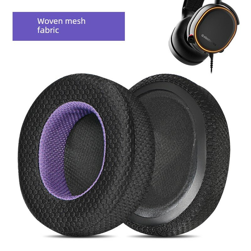 Заменяемые амбушюры из сетки для SteelSeries Arctis, черно-пурпурные, пара