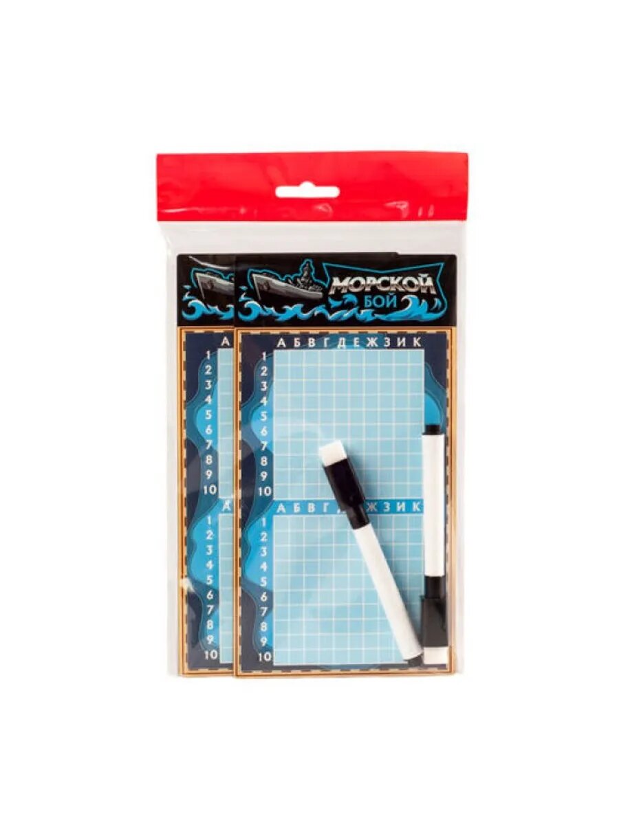 Игра настольная /Морской бой/ в пакете с маркерами