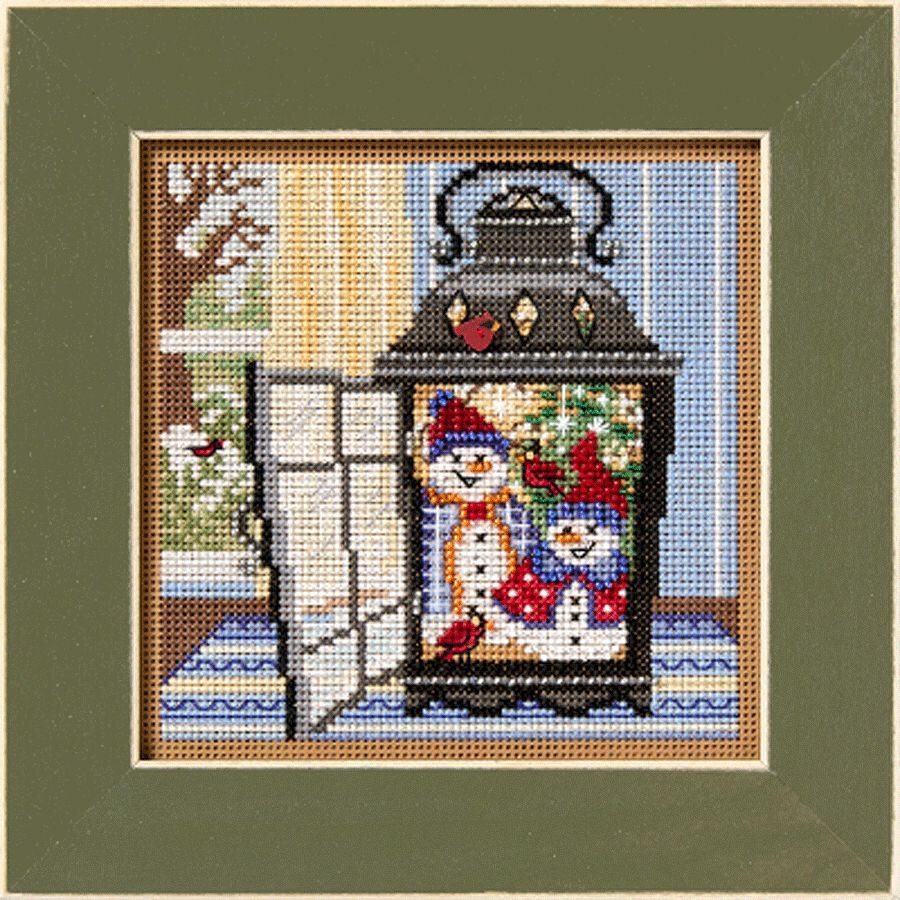 Набор для вышивания Snowman Lantern (13 x 13 см.) / Mill Hill MH142536